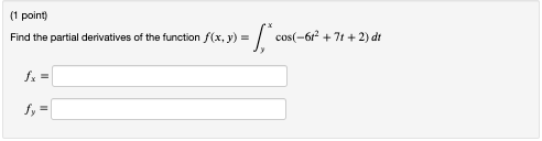 Solved (1 point) Find the partial derivatives of the | Chegg.com