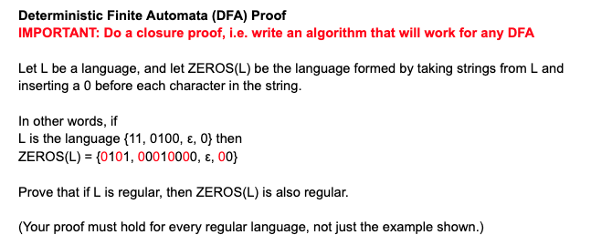 Solved Deterministic Finite Automata (DFA) Proof IMPORTANT: | Chegg.com
