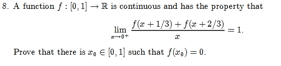 Solved A function f:[0,1]→R ﻿is continuous and has the | Chegg.com