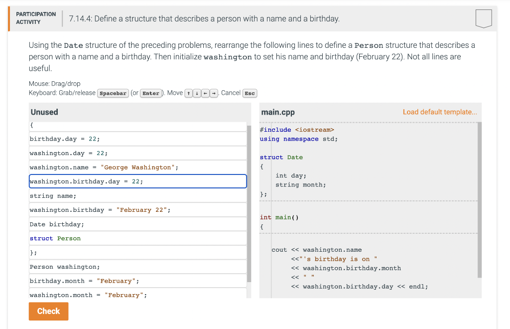 Solved Using the Date structure of the preceding problems, | Chegg.com