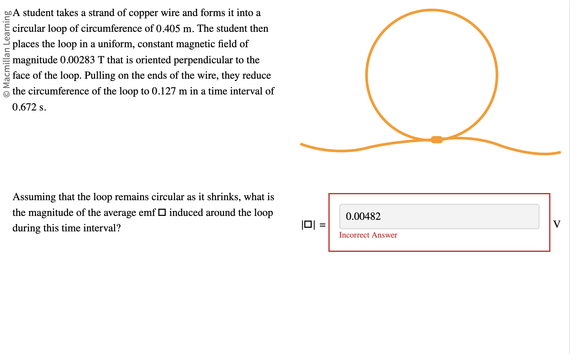 Solved 00 ﻿A student takes a strand of copper wire and forms | Chegg.com