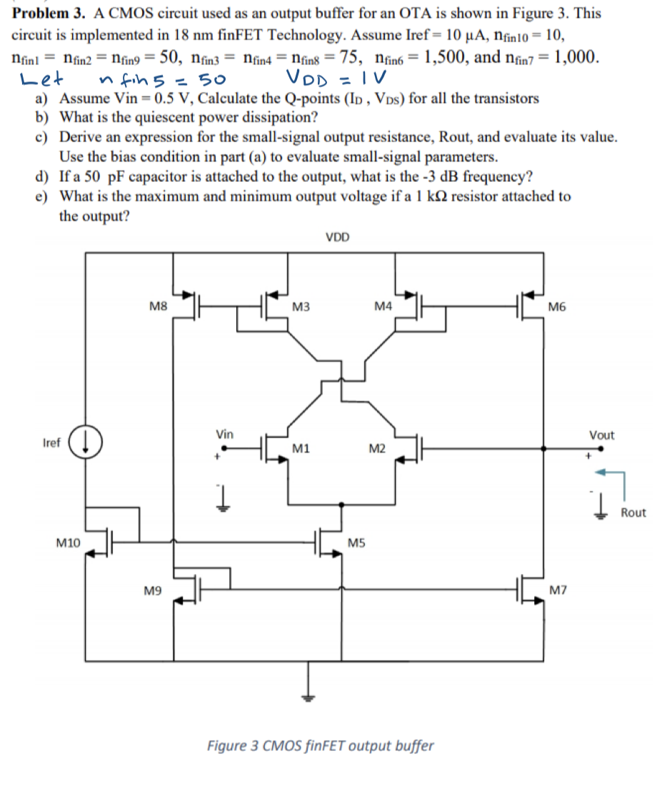 Problem 3. A CMOS circuit used as an output buffer | Chegg.com