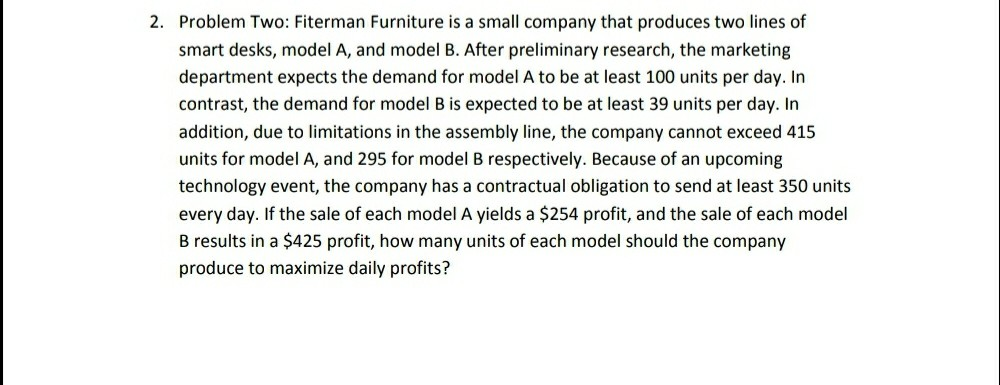 Solved This is a linear programming question. Please, solve | Chegg.com