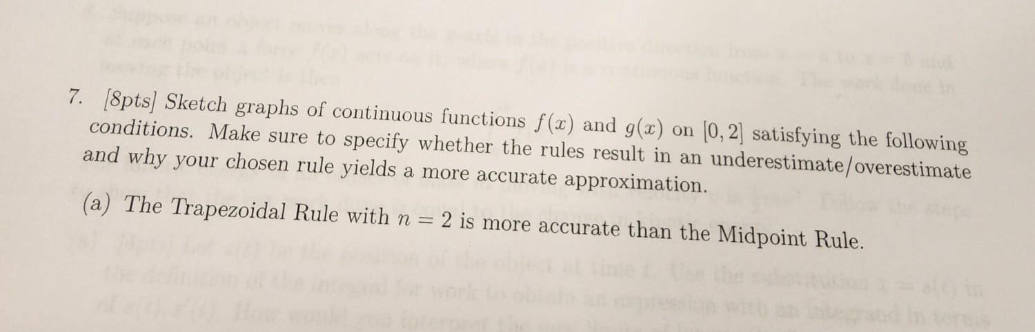 Solved 7. [8pts] Sketch graphs of continuous functions f(x) | Chegg.com