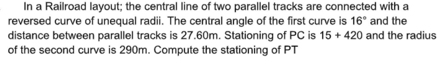 Solved In a Railroad layout; the central line of two | Chegg.com