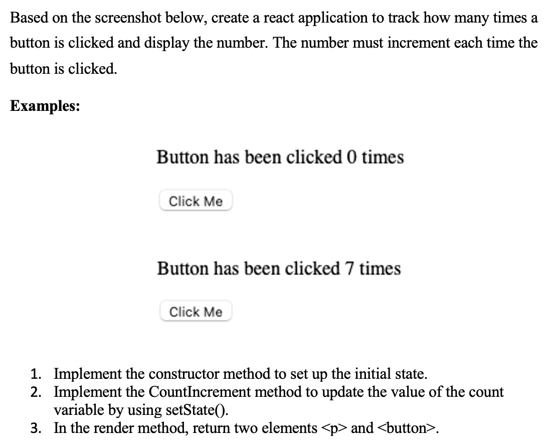 Solved Based on the screenshot below, create a react | Chegg.com