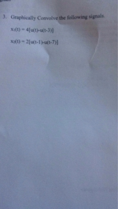 Solved 3. Graphically Convolve the following signals | Chegg.com