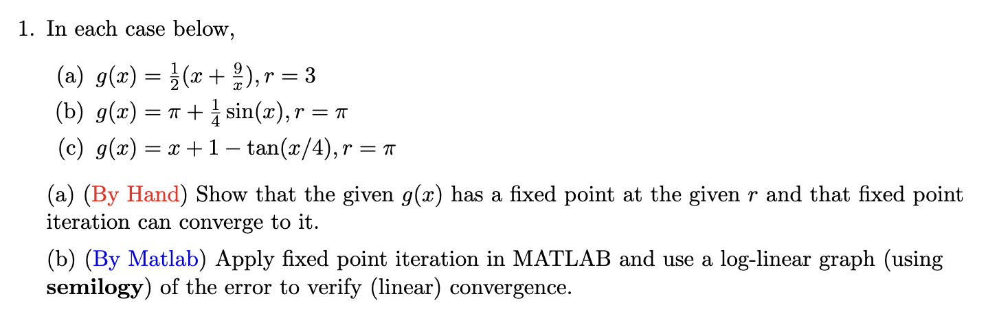 Solved 1. In each case below, (a) g(x)=21(x+x9),r=3 (b) | Chegg.com