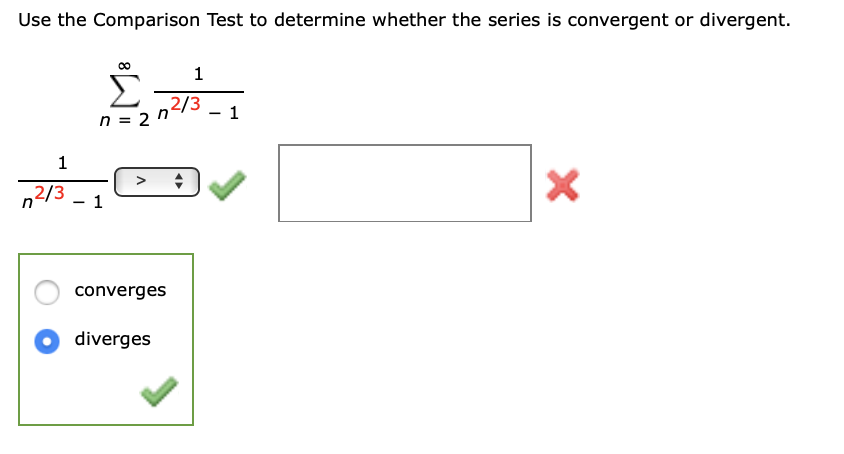 Solved Use the Comparison Test to determine whether the | Chegg.com