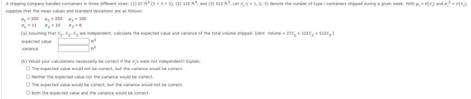 Solved A shipping company handles containers in three | Chegg.com