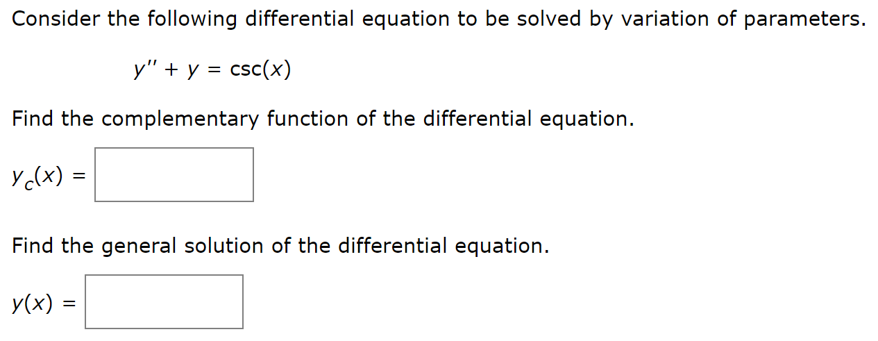 Solved Consider the following differential equation to be | Chegg.com