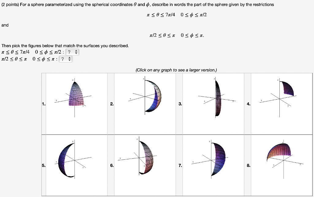 Solved (2 points) For a sphere parameterized using the | Chegg.com