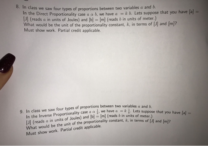 Solved we saw four types of proportions between two | Chegg.com