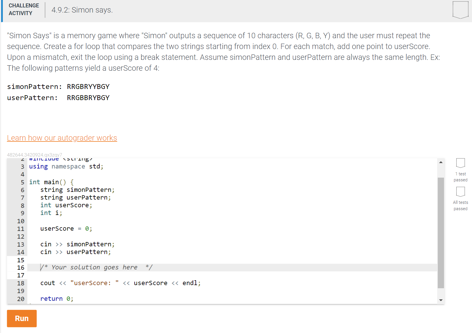 Solved \begin{tabular}{l|l} ACTIVITY & 4.9.2: Simon says. | Chegg.com