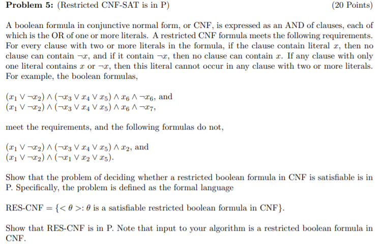 Solved A Boolean Formula In Conjunctive Normal Form Or Cnf