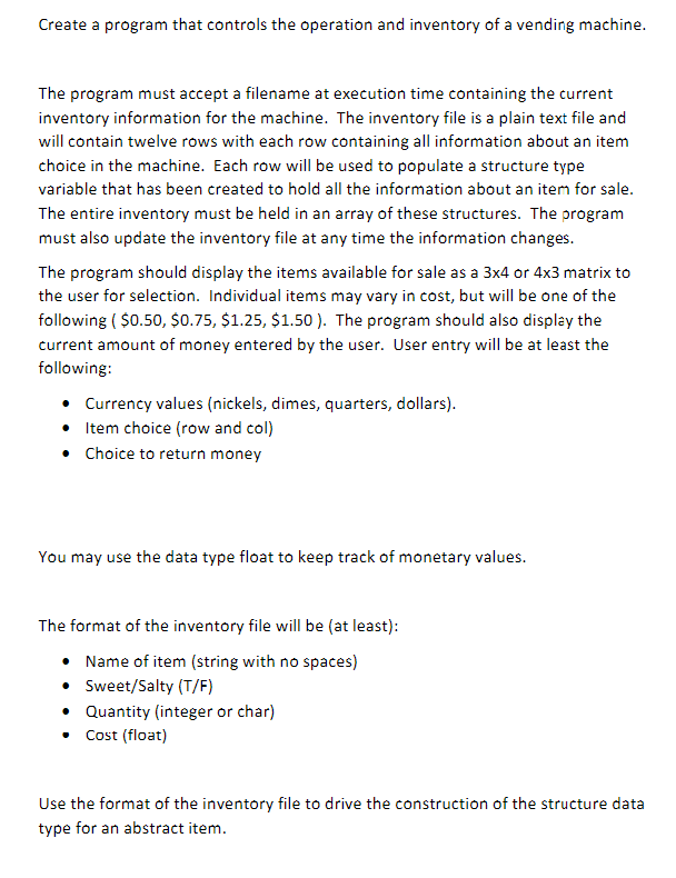Solved Create a program that controls the operation and | Chegg.com