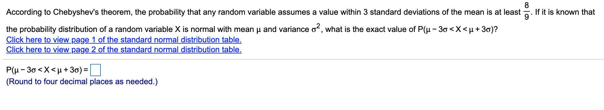 Solved If it is known that 8 According to Chebyshev's | Chegg.com