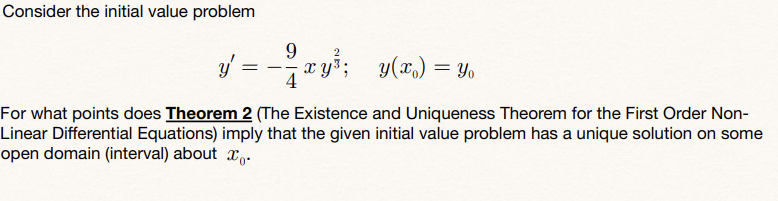 Solved Consider the initial value problemFor what points | Chegg.com
