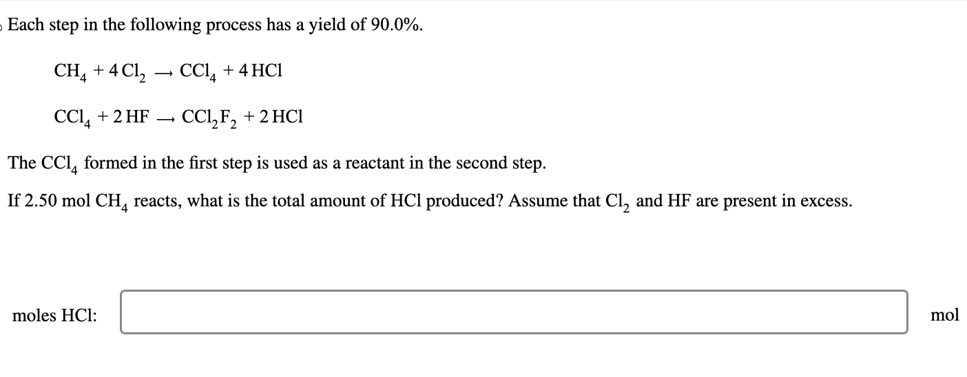 Solved Each step in the following process has a yield of | Chegg.com