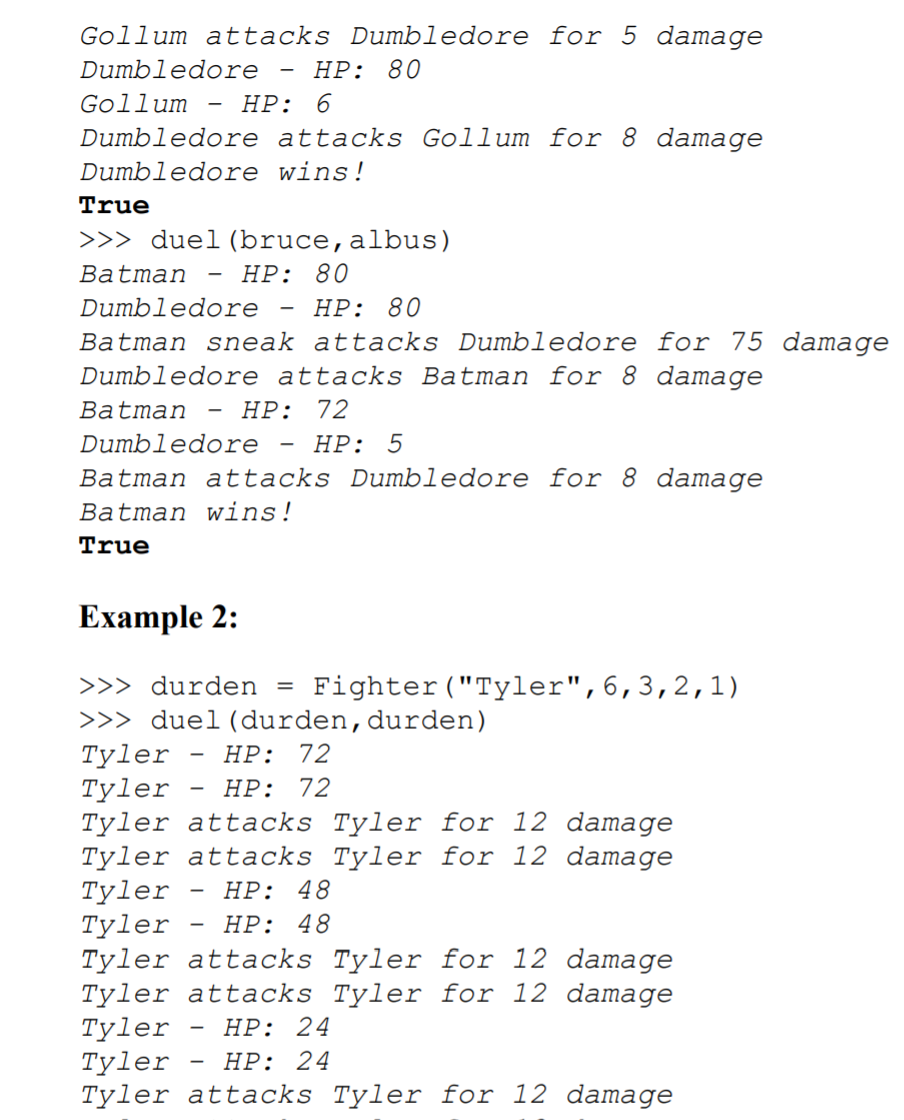 Solved You are designing a text-based Role Playing game | Chegg.com