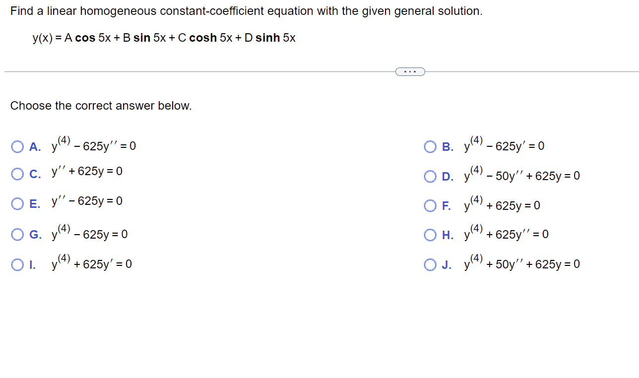 Solved Find a linear homogeneous constant-coefficient | Chegg.com