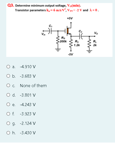 Solved Q3. Determine minimum output voltage, Vo(min). | Chegg.com
