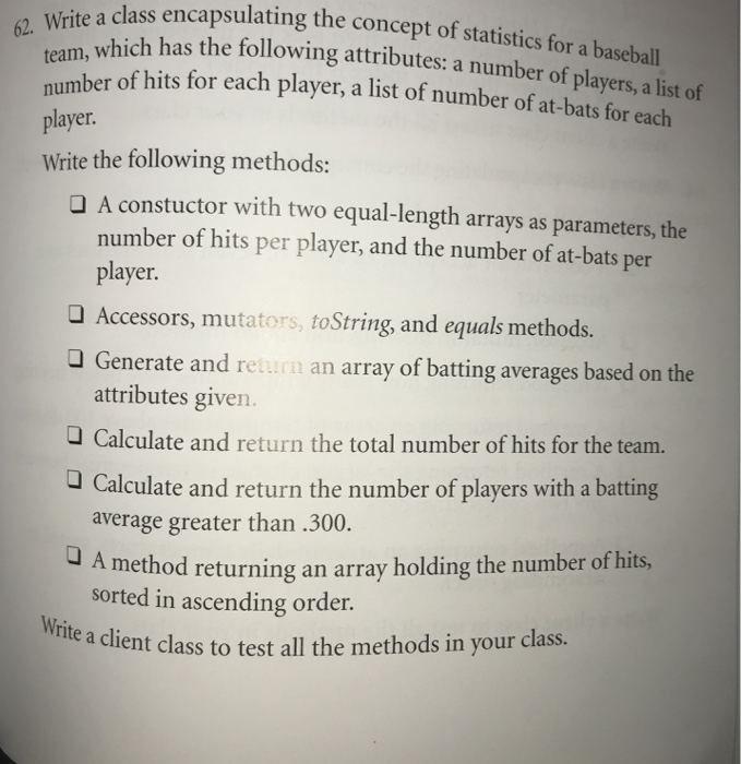 Solved a class encapsulating the concept of statistics for a | Chegg.com