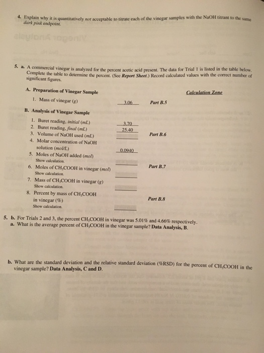 Solved Experiment 10 Prelaboratory Assignment Vinegar | Chegg.com Solved Experiment 10 Prelaboratory Assignment Vinegar | Chegg.com