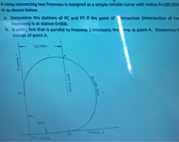 A ramp connecting two freeways is designed as a | Chegg.com