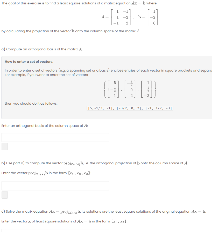 Solved The goal of this exercise is to find a least square | Chegg.com