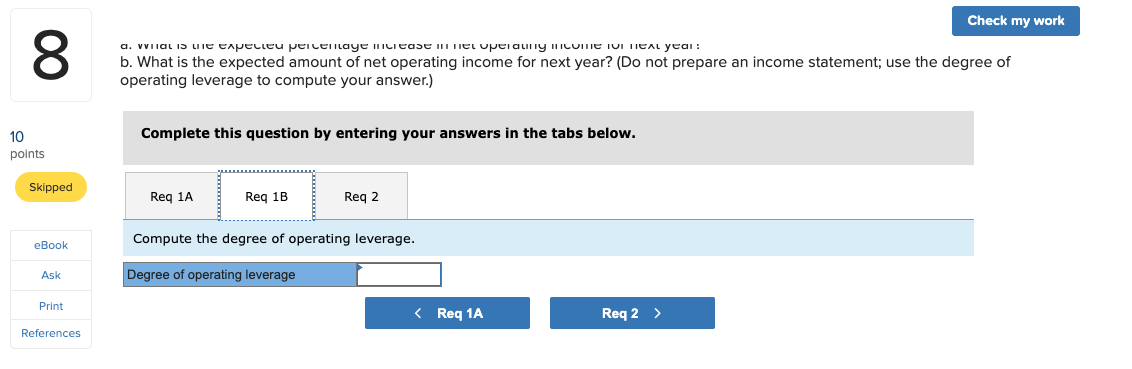 Solved b. What is the expected amount of net operating | Chegg.com