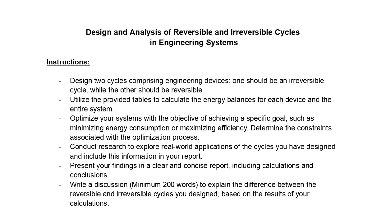 Solved Design and Analysis of Reversible and Irreversible | Chegg.com