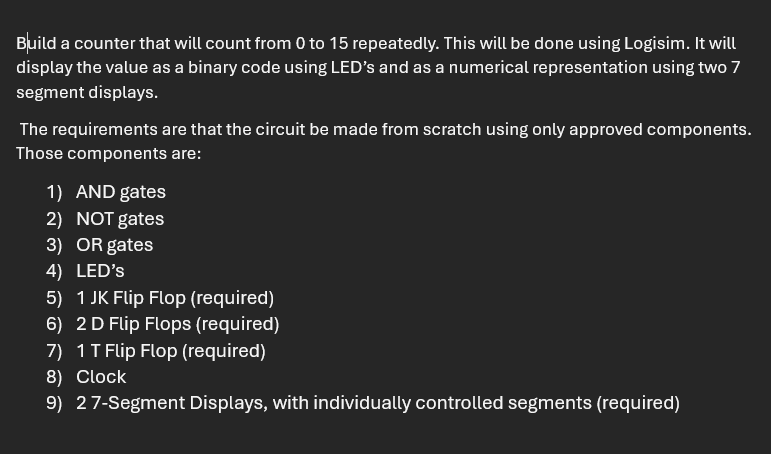 Solved Build a counter that will count from 0 to 15 | Chegg.com