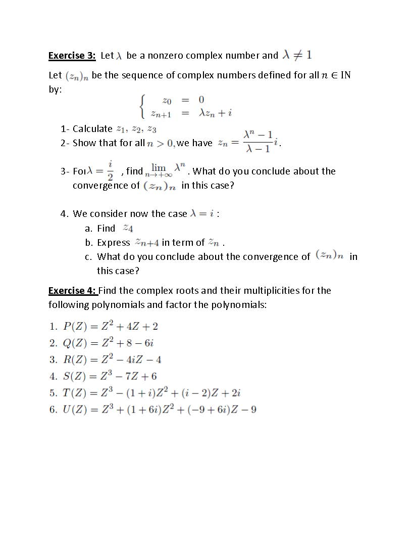 MATH-100, FALL 2019 Tutorial 3 Exercise 1: Solve the | Chegg.com