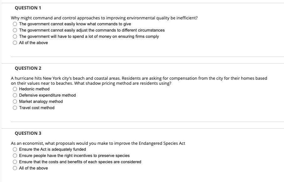 Solved QUESTION 1 Why might command and control approaches | Chegg.com