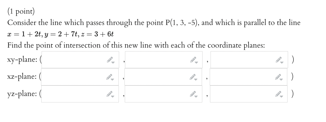 Solved Consider the line which passes through the point P(1, | Chegg.com