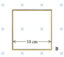 Solved 22a.4 A square loop 10 cm on a side is placed in a | Chegg.com