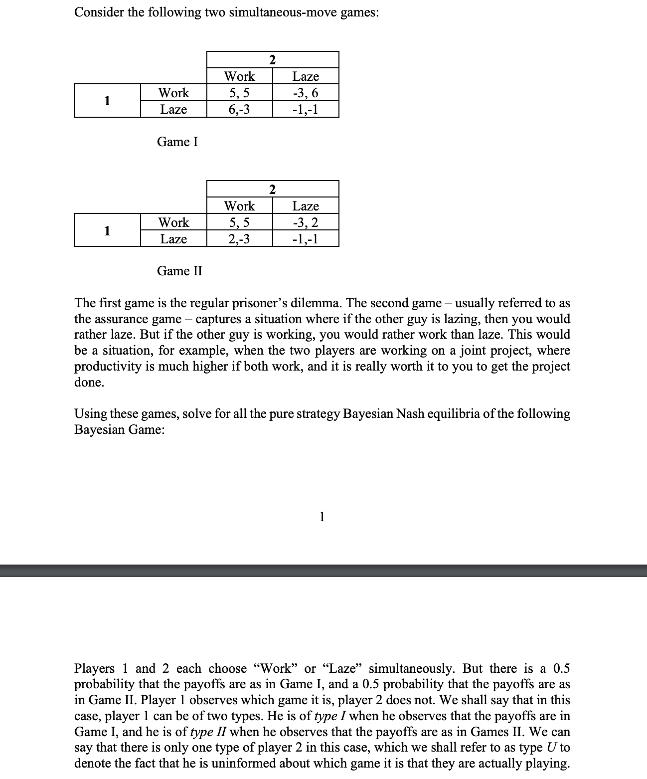 Solved Consider the following two simultaneous-move games: | Chegg.com