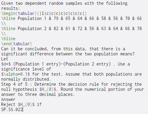 Solved Given two dependent random samples with the following | Chegg.com