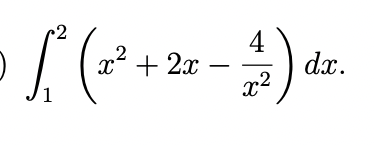 Solved ∫12(x2+2x-4x2)dx | Chegg.com