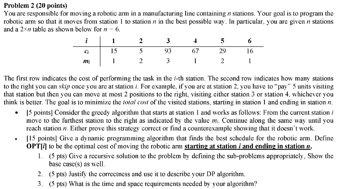 Solved Problem 2 (20 points) You are responsible for moving | Chegg.com