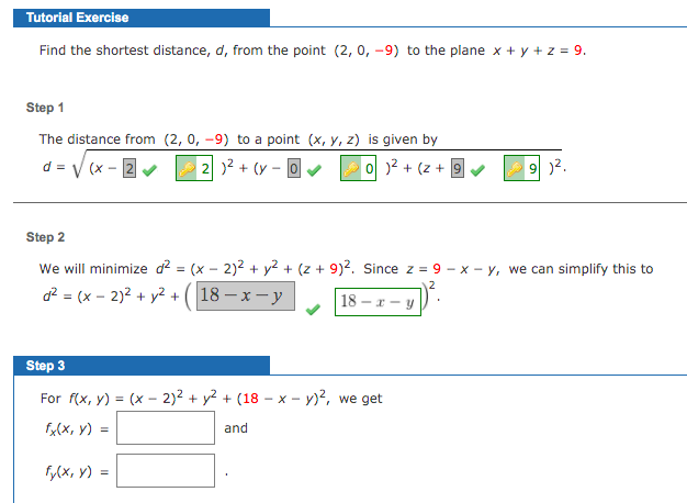 Solved Tutorial Exercise Find the shortest distance, d, from | Chegg.com