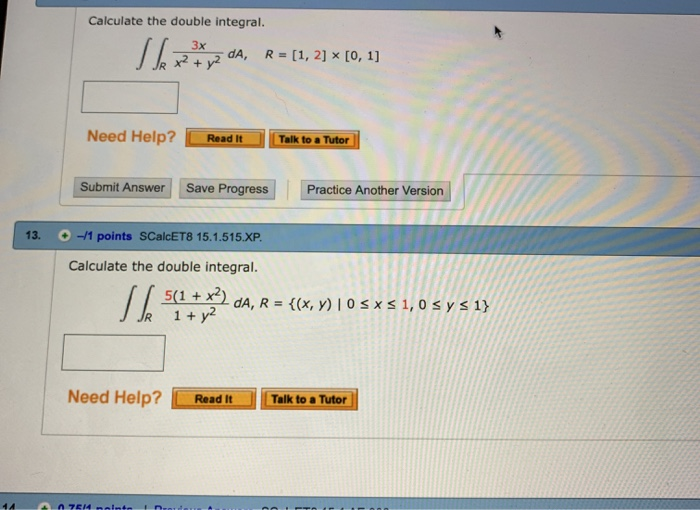 Solved Calculate the double integral. 3x dA, R [1, 2] x [0, | Chegg.com