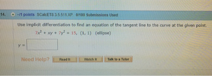 Solved 14. + -,1 points scalcET8 3.5.511 XP 01100 | Chegg.com