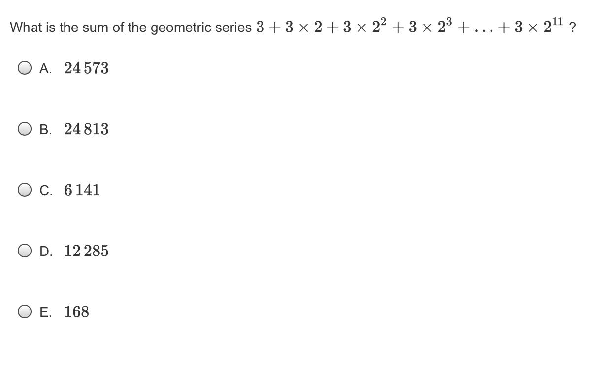 Solved What is the sum of the geometric series 3 + 3 x 2 + 3 | Chegg.com