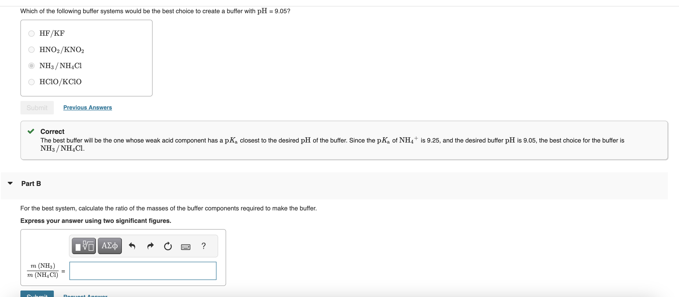 Solved Which of the following buffer systems would be the | Chegg.com