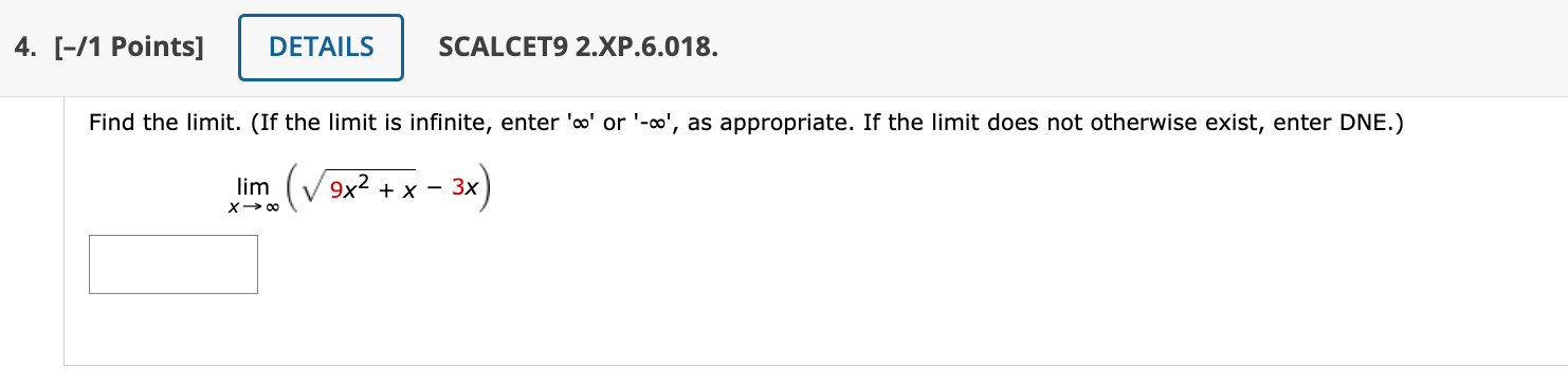 Solved Find the limit. (If the limit is infinite, enter ' ∞ | Chegg.com