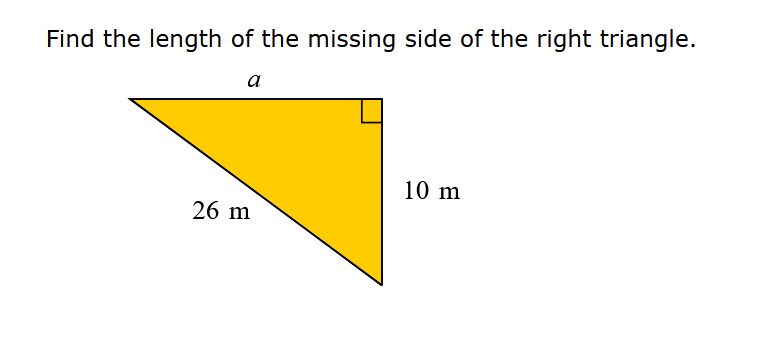 Solved Find the length of the missing side of the right | Chegg.com