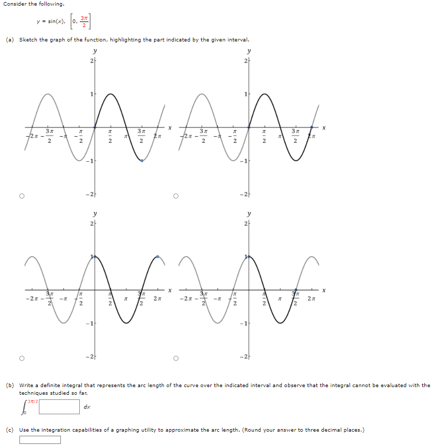 Solved Find the arc length of the graph of the function over | Chegg.com
