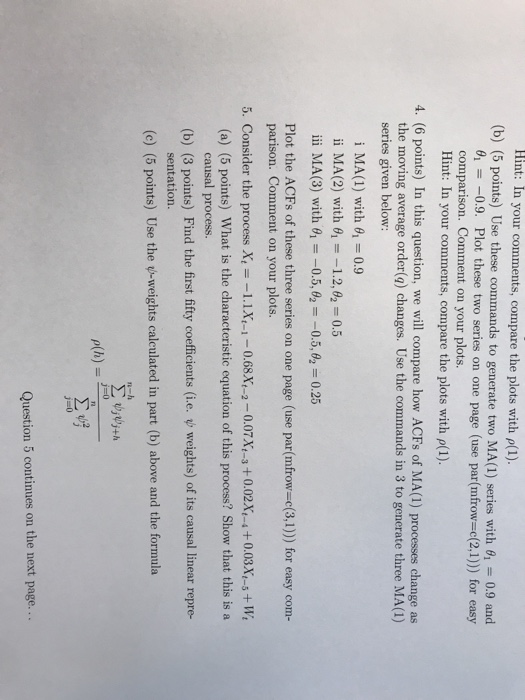 Solved 1. The R commands shown below will generate a time | Chegg.com